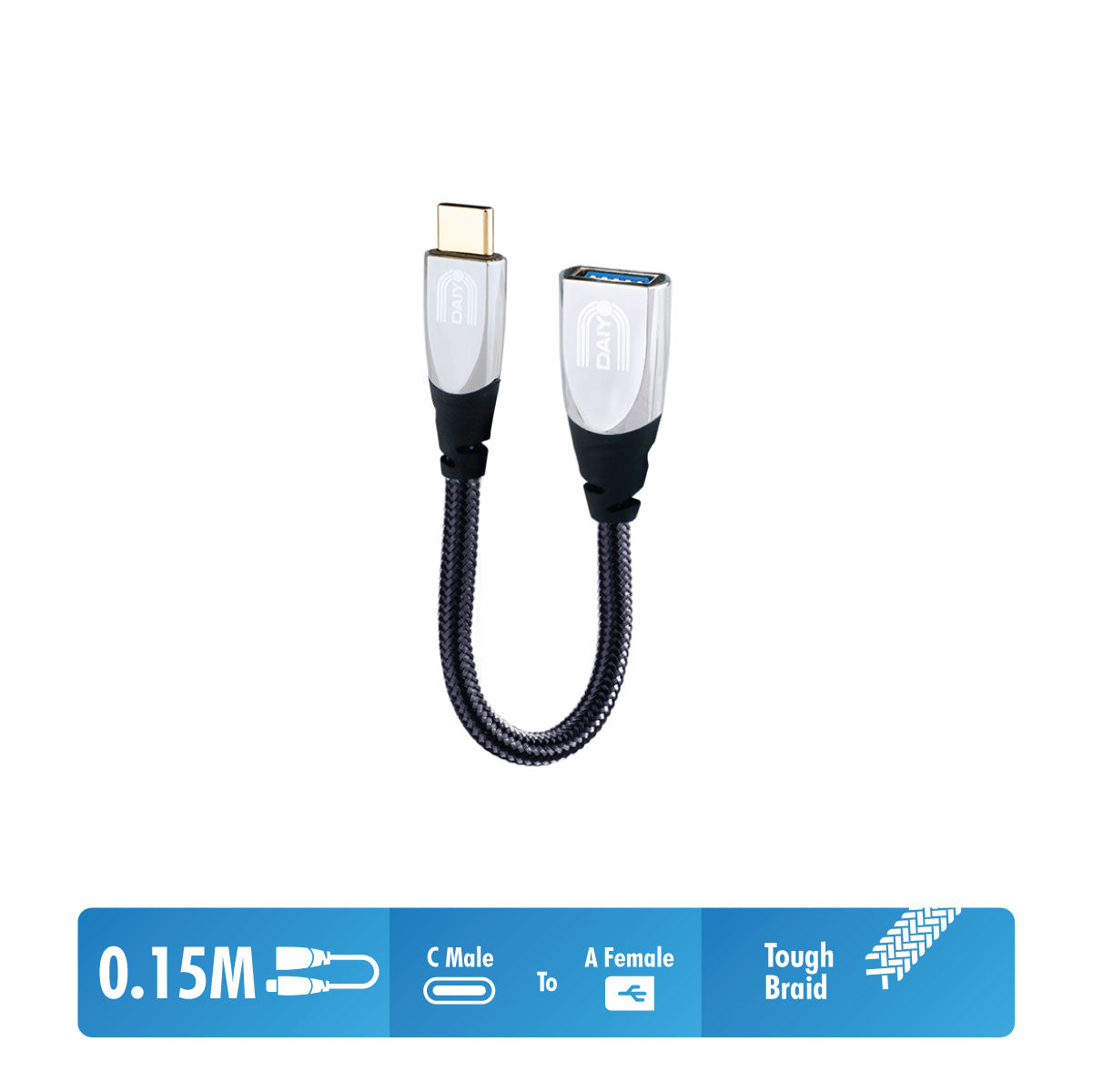Daiyo CP 2330 TYPE C USB 3.2 Gen 1 - C Male / A Female 0.15m