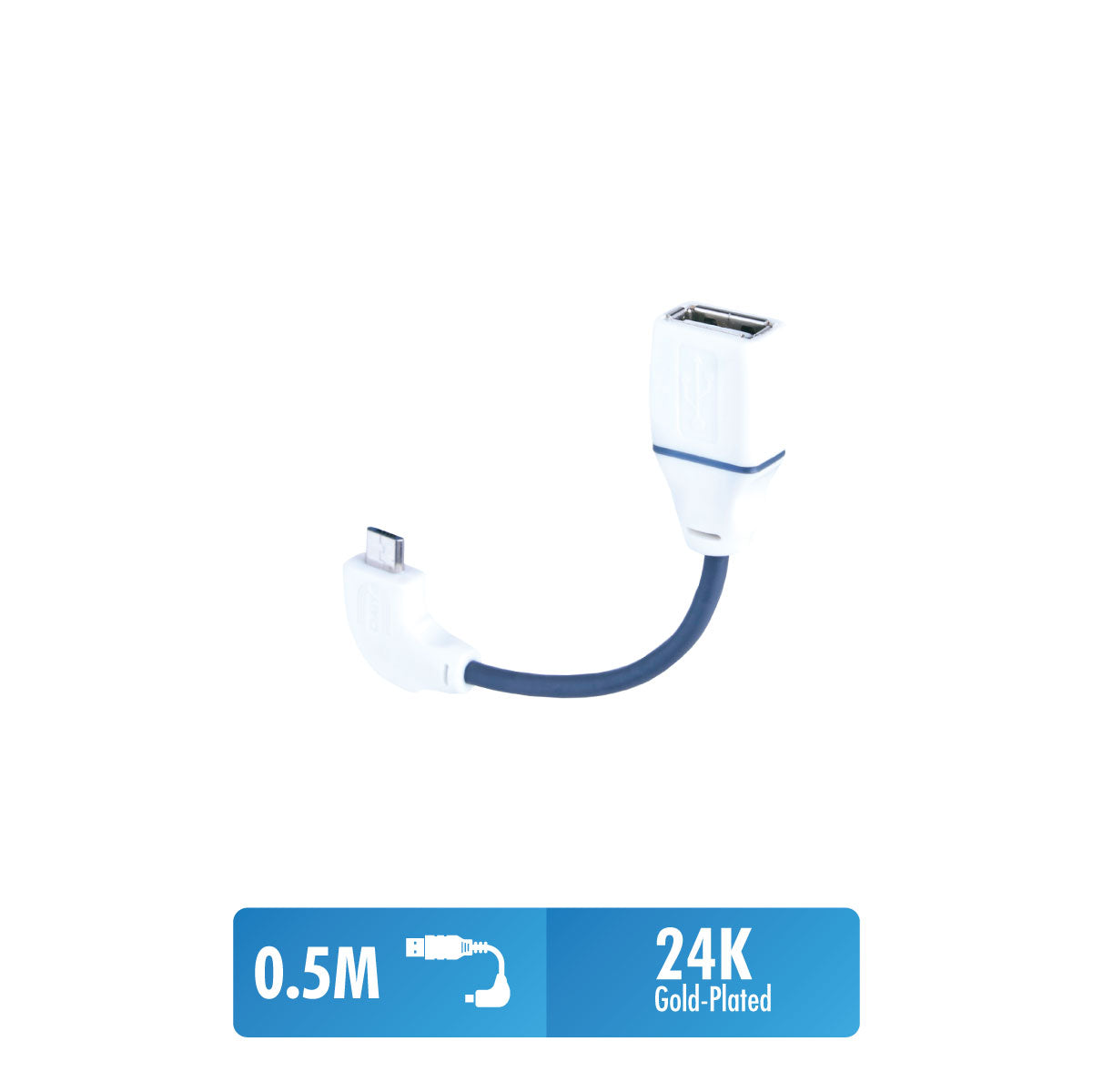 Daiyo CP 2516 USB OTG 2.0 L-Type Micro B Male to A Female Cable (USB O